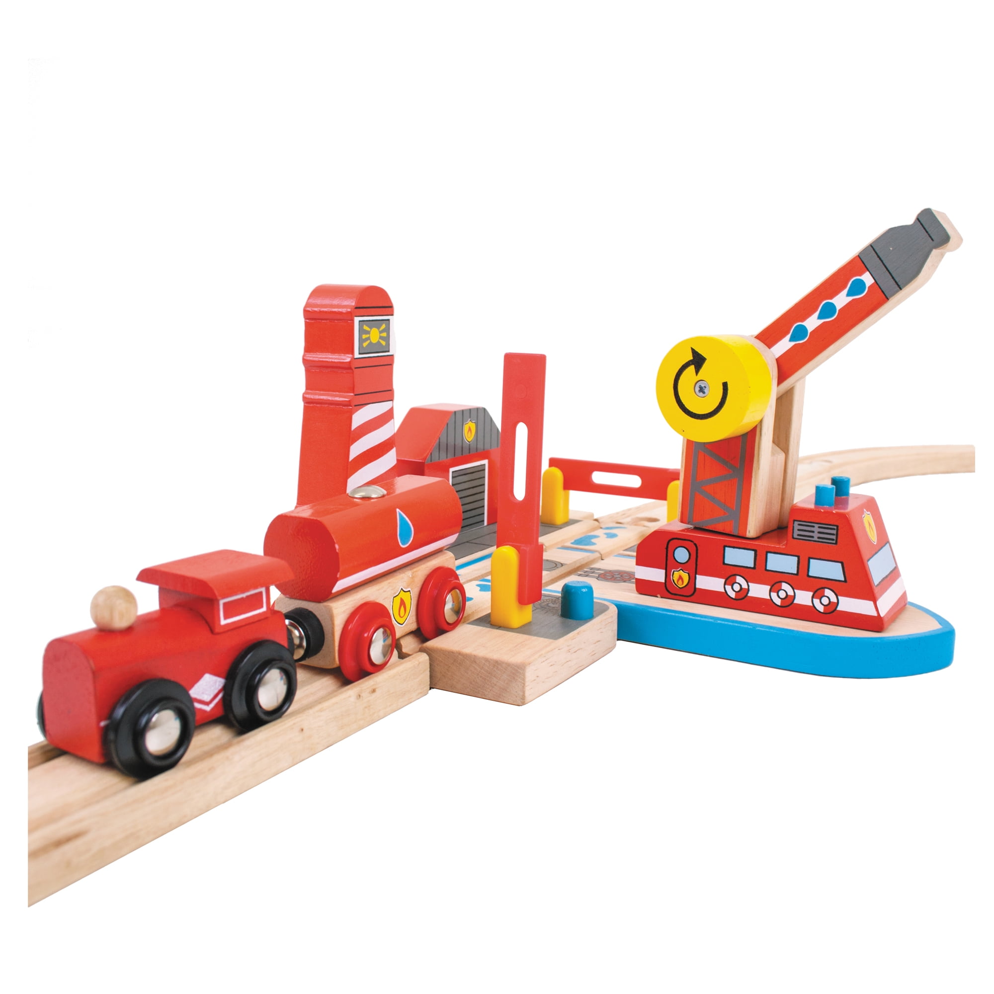 Bigjigs Toys - Fire Sea Rescue Wooden Train Accessory - Walmart.com