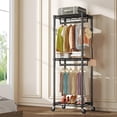 Bigleap 23" Rolling Garment Rack with Wheels, 360° Lockable Clothing ...