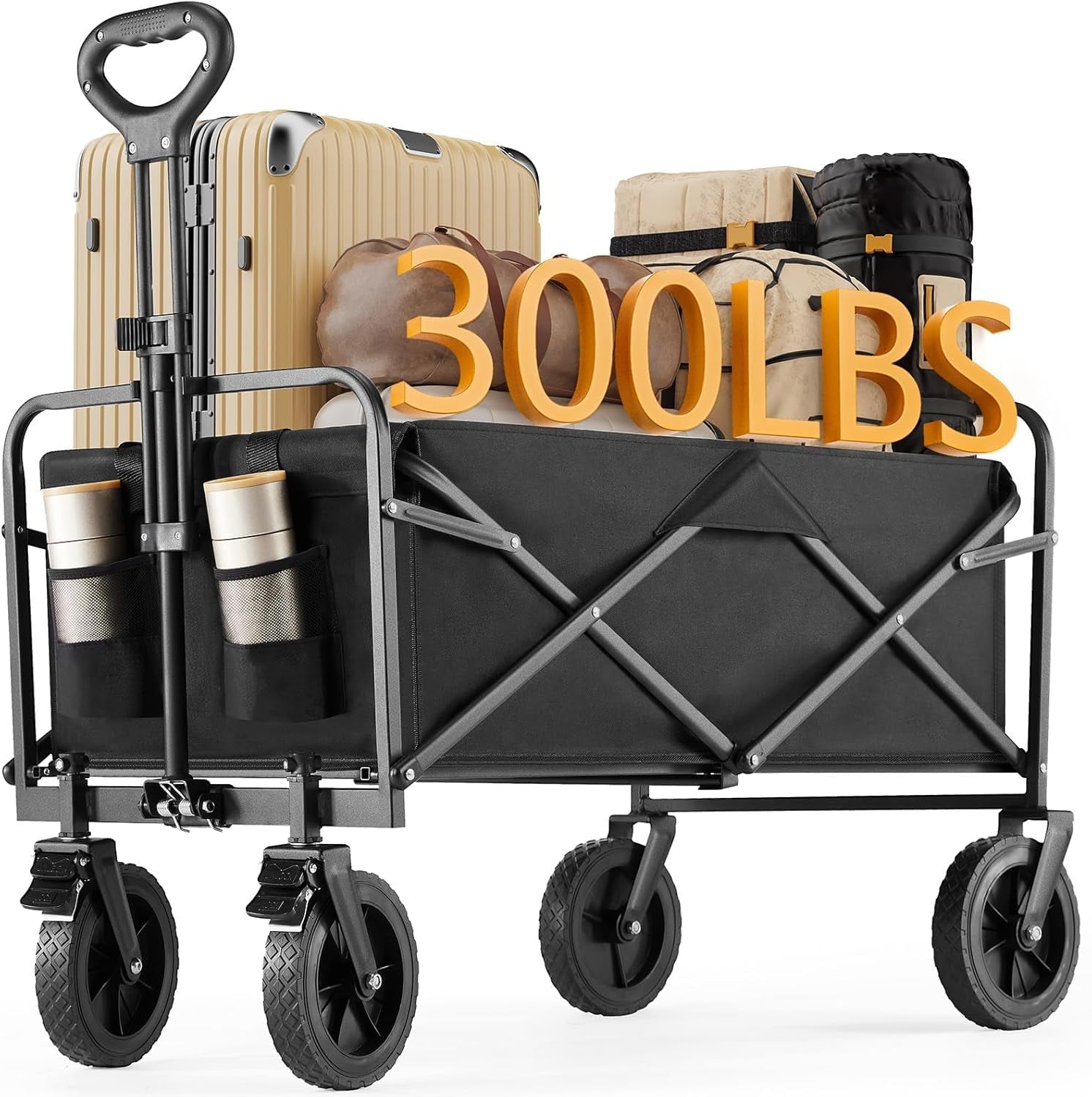 Bigleap 35IN Wagon, Wagons Carts Foldable with All-Terrain Wheels ...