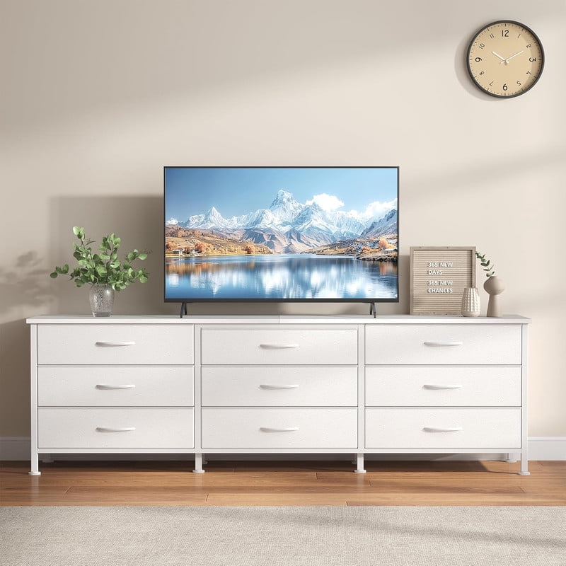 Bigleap 9-Drawer TV Stand for Living Room, 63'' Long Entertainment ...