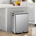 Bigleap Dual Compartment Trash Can, 60L/16Gal Stainless Steel Kitchen ...