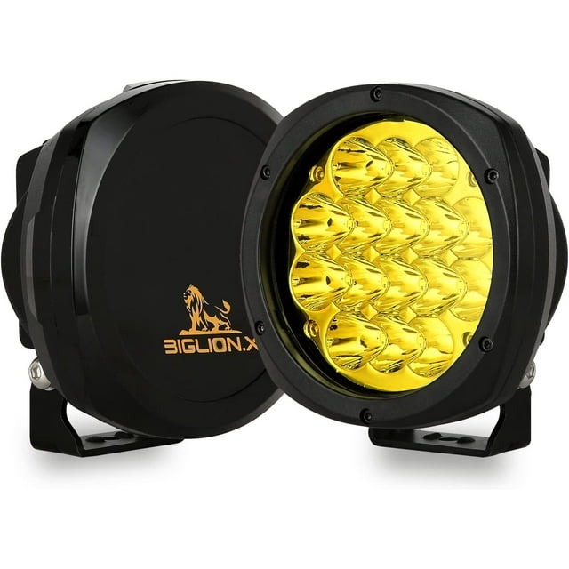 Free Shipping! Biglion.x 5 inch Amber Round LED Off Road Lights Pair 160W 18800LM Yellow Fog ...