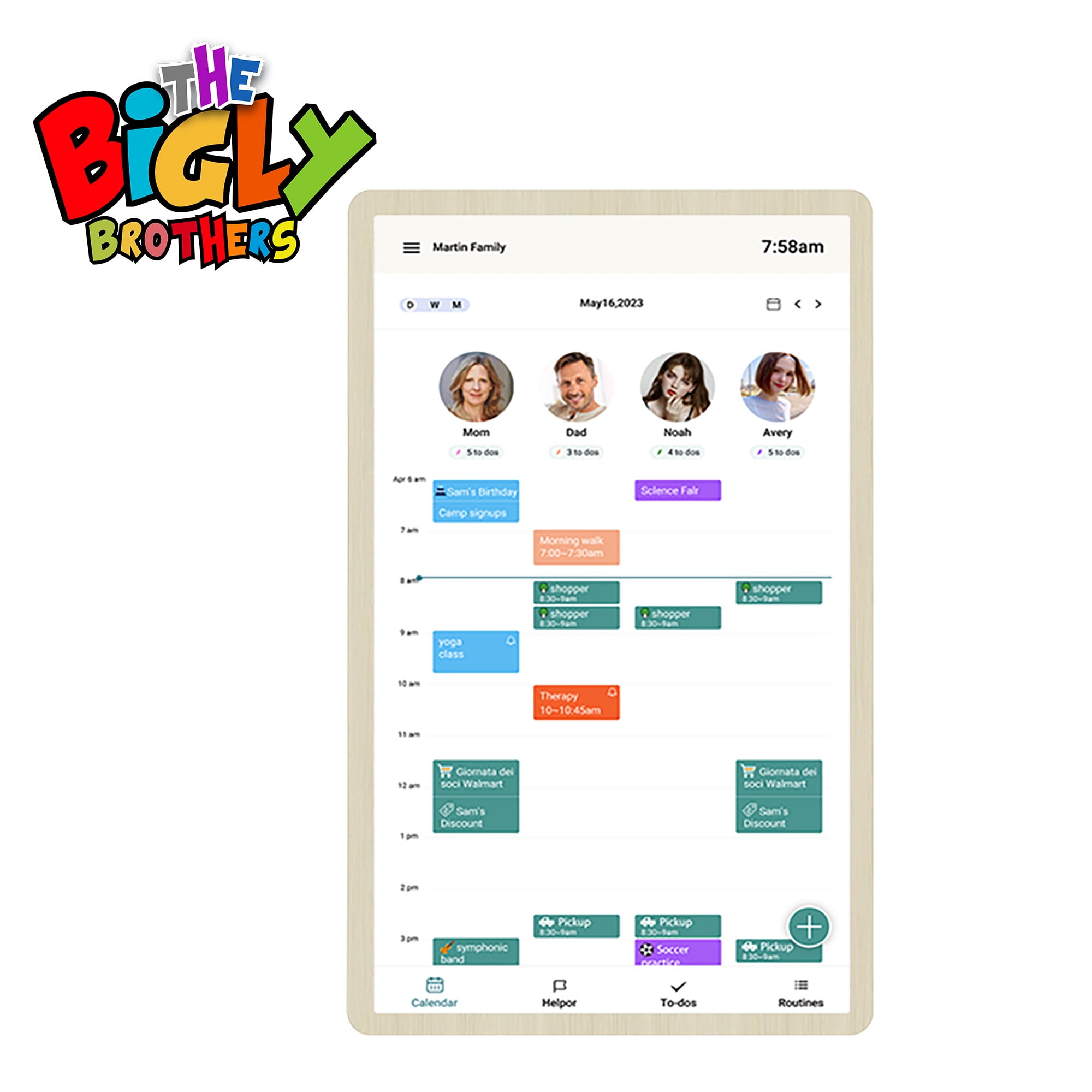 The Bigly Brothers 32-inches Wall-Mounted Digital Planner Calendar with ...