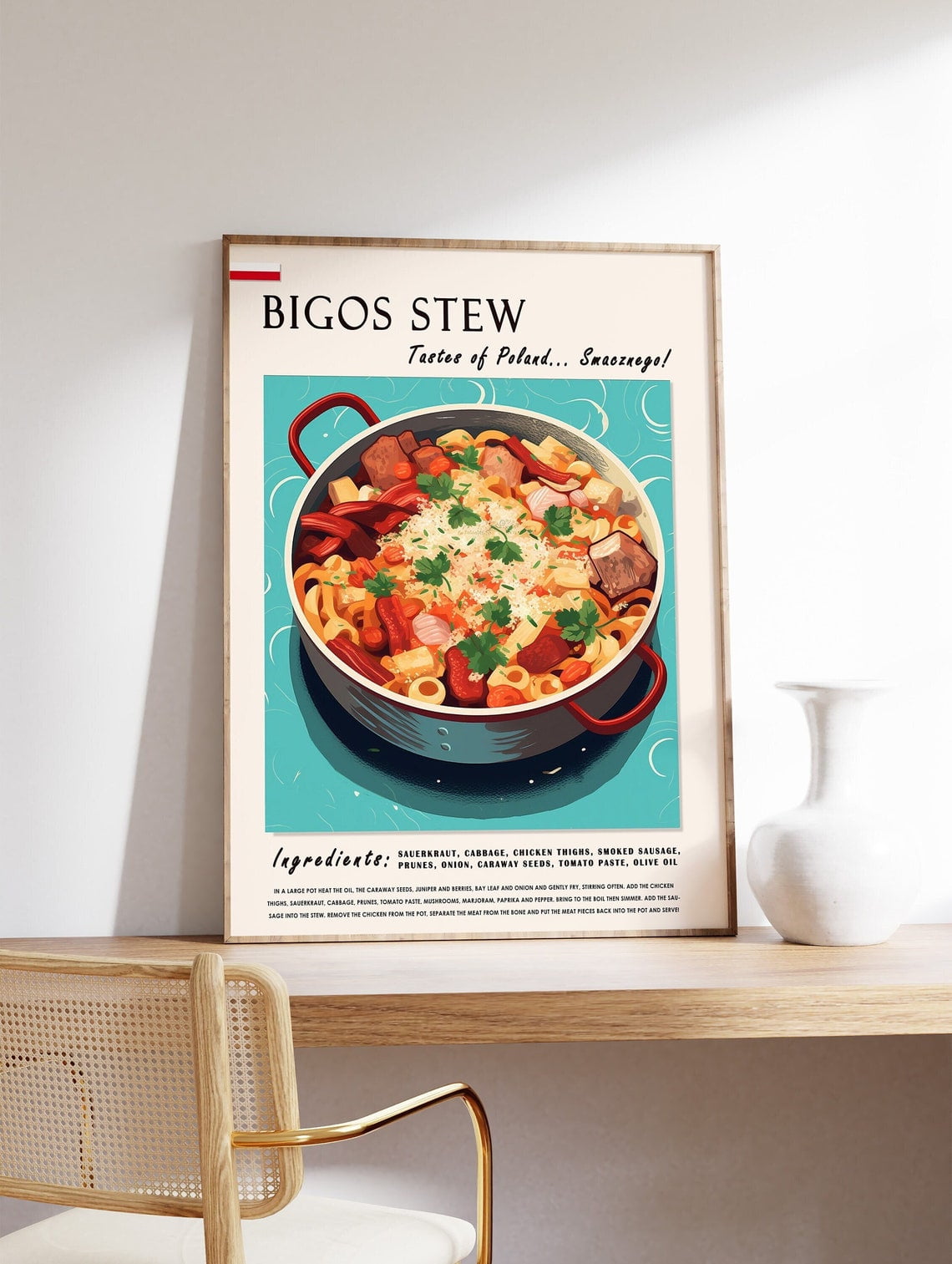Bigos Stew Polish Food Poster, Polish Food Print, Eastern European Food ...