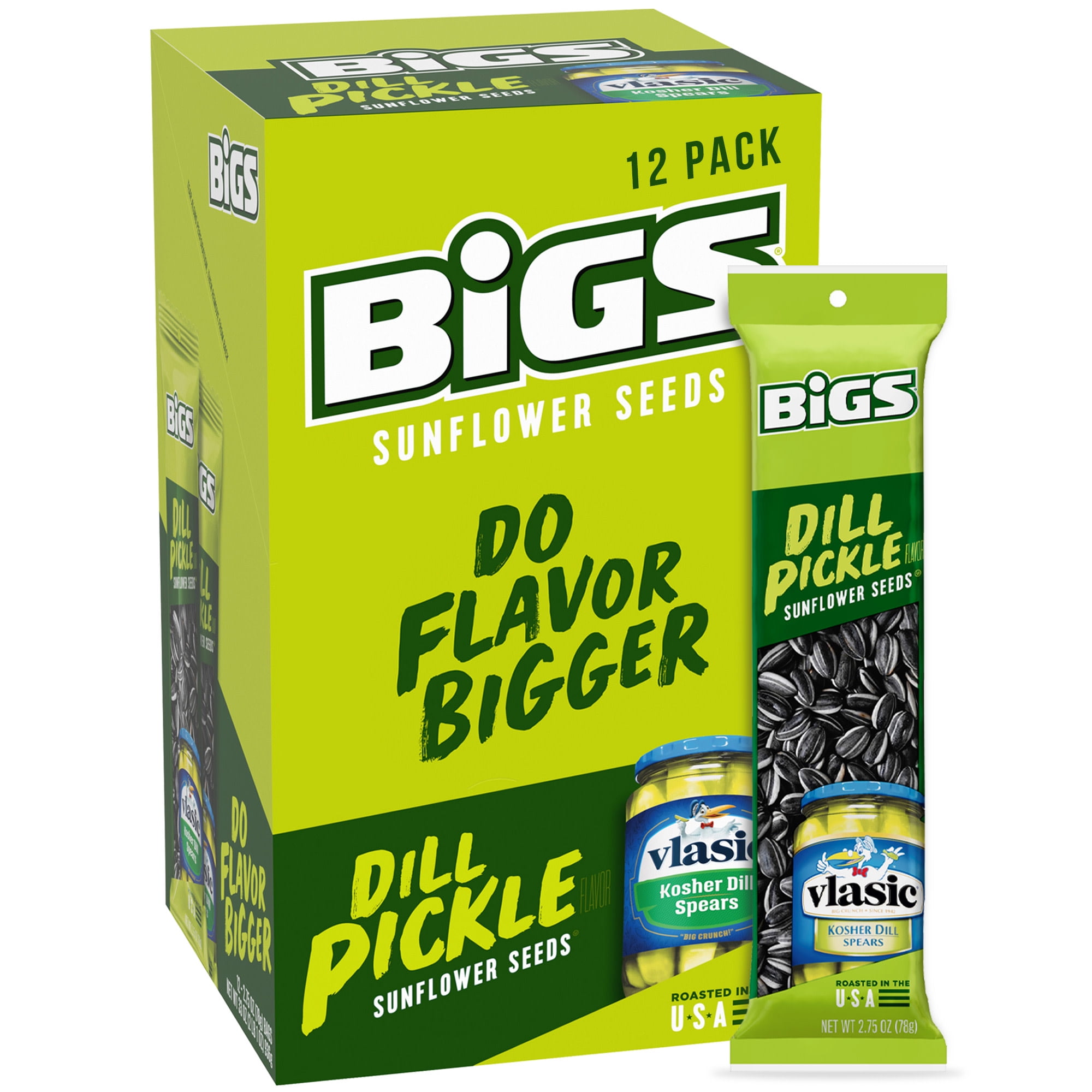 Bigs Sunflower Seeds Vlasic Dill Pickle 2.75oz (Pack of 12) - Walmart.com