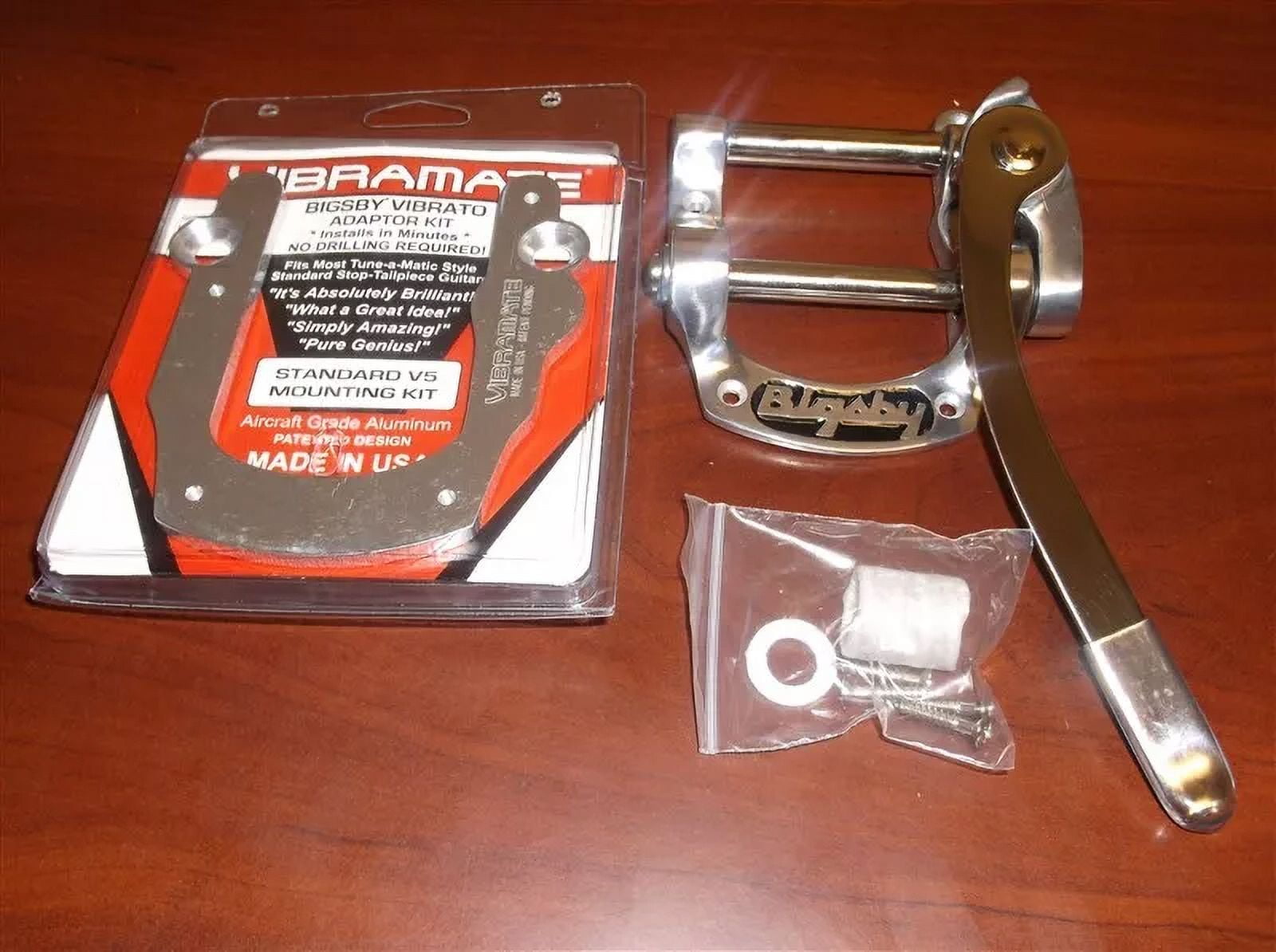 Bigsby B5 With V5 Vibramate Quick Mount Kit - POLISHED ALUMINUM - Walmart.com