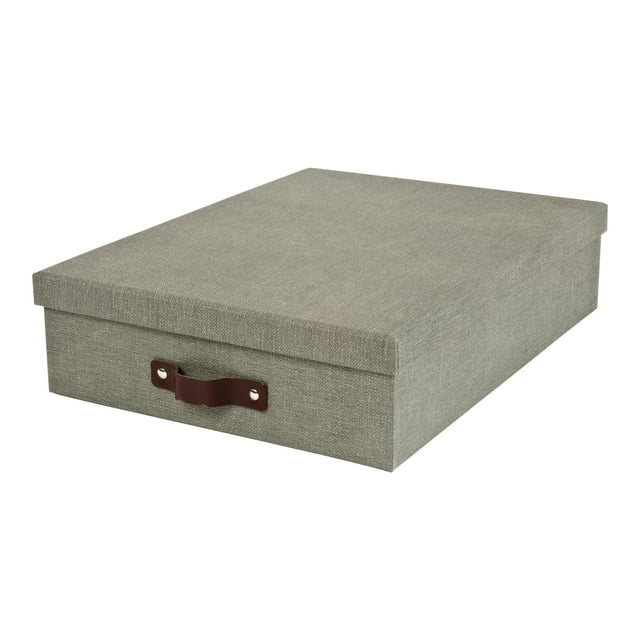 Bigso Oskar Storage Box For A4 Letter Canvas Gray
