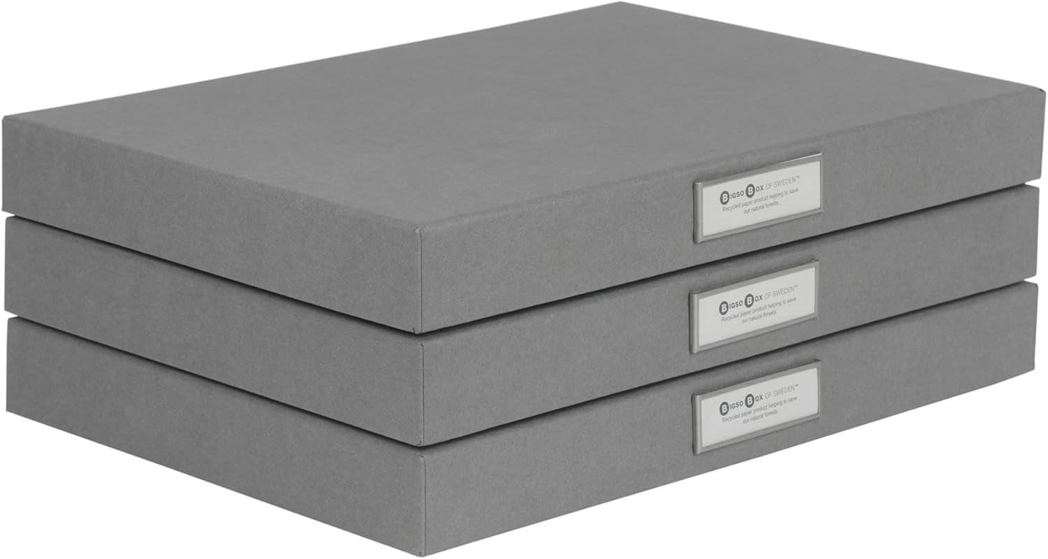 Bigso Sven Fiberboard Classic Hinged Document Box - File Organizer for ...