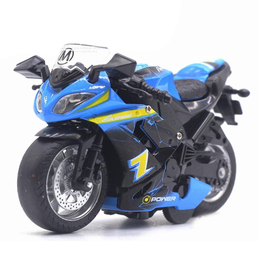 Bigstone 1/14 Simulation Motorcycle Pull Back Model with LED Music ...