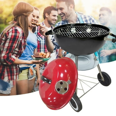 Barrel Charcoal Grill with Side Table, 500-600 Degrees, Multi-function ...