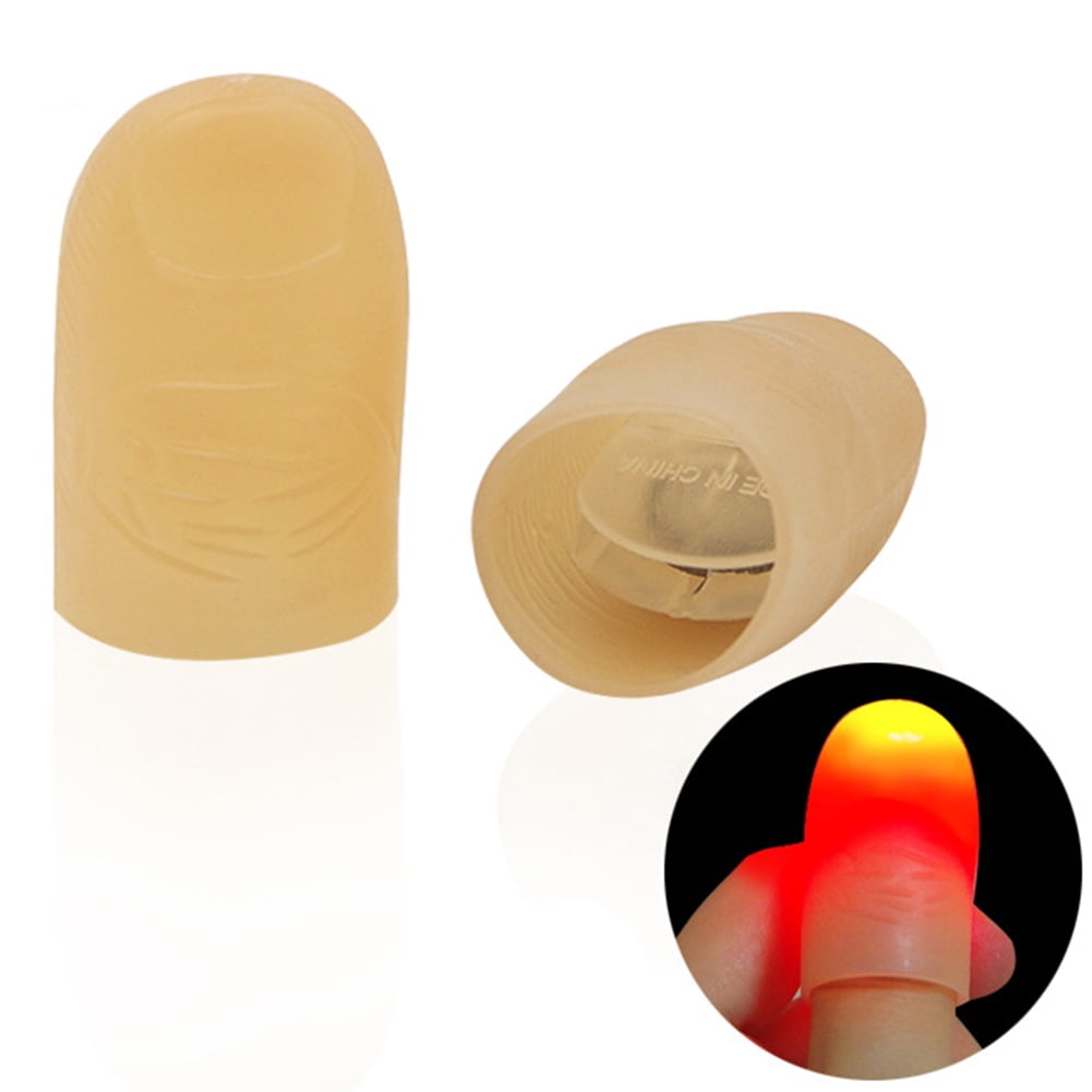 Bigstone 2Pcs LED Light up Finger Thumb Tips Kuso Prank Magic Party ...