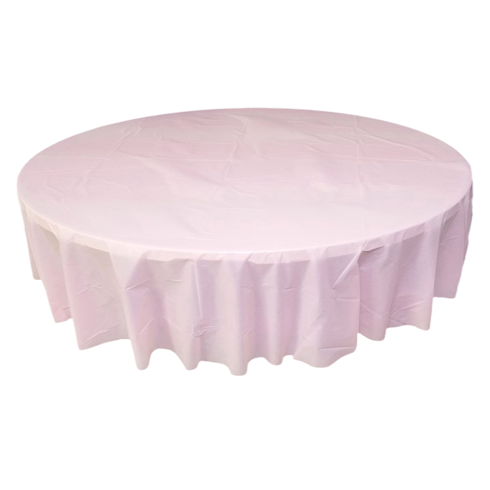 Bigstone 84 Inch Round Tablecloth Simple Disposable PE Waterproof ...