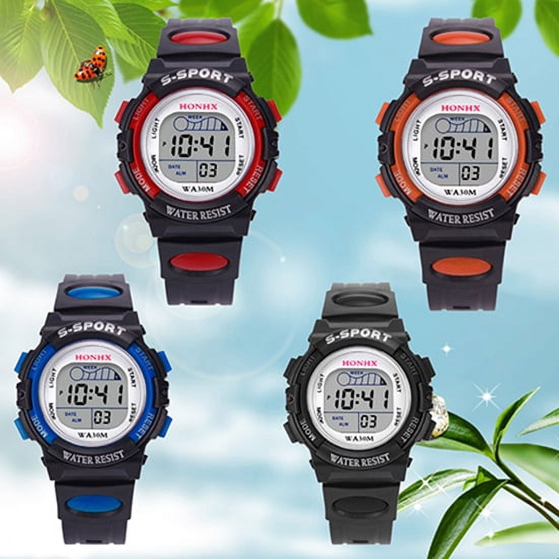 Bigstone Women's Square Digital Display Wristwatch Casual Waterproof Sports Wrist Watch ...