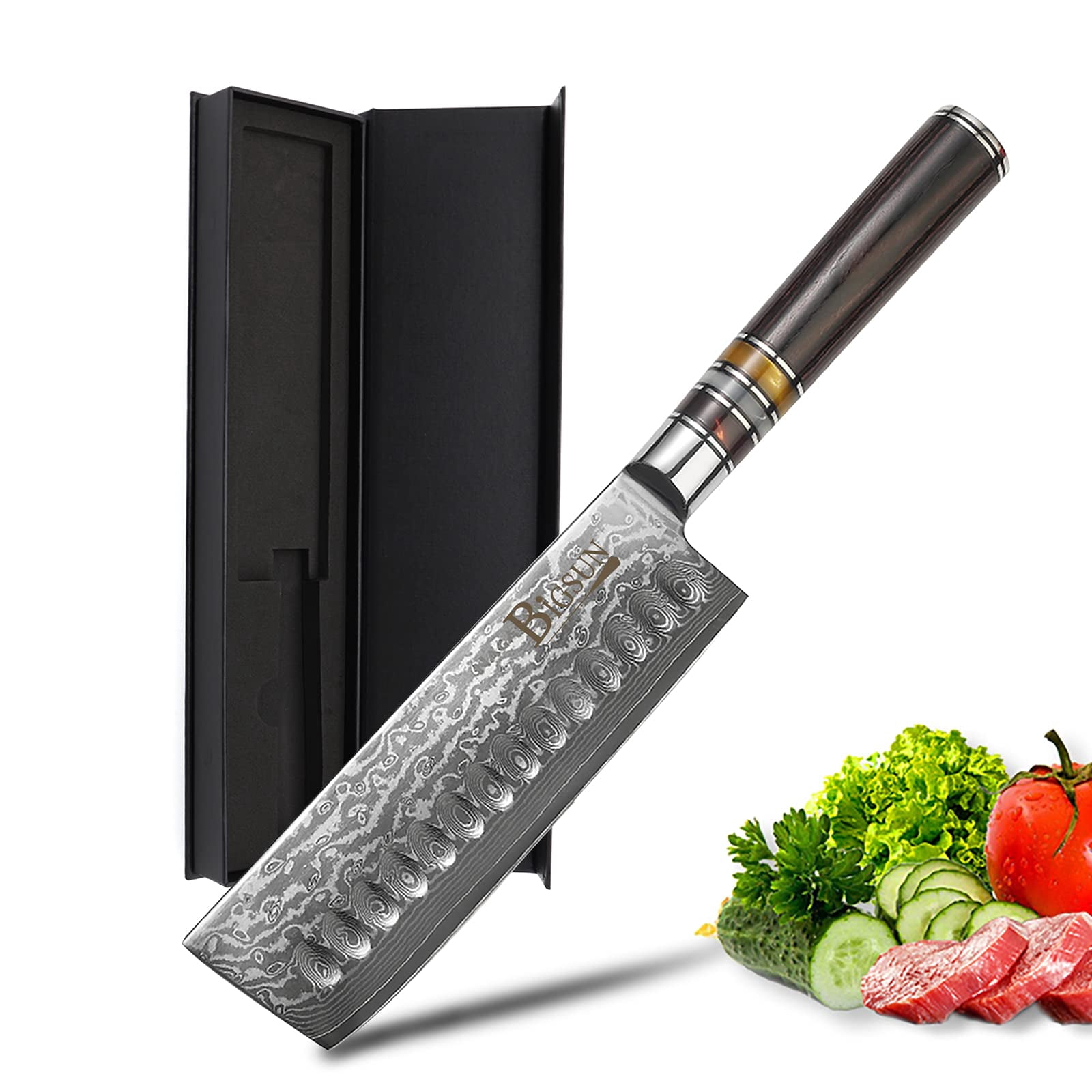 Bigsun Chef Gyutou Knife 67 Layers VG 10 Forged High Carbon Damascus ...