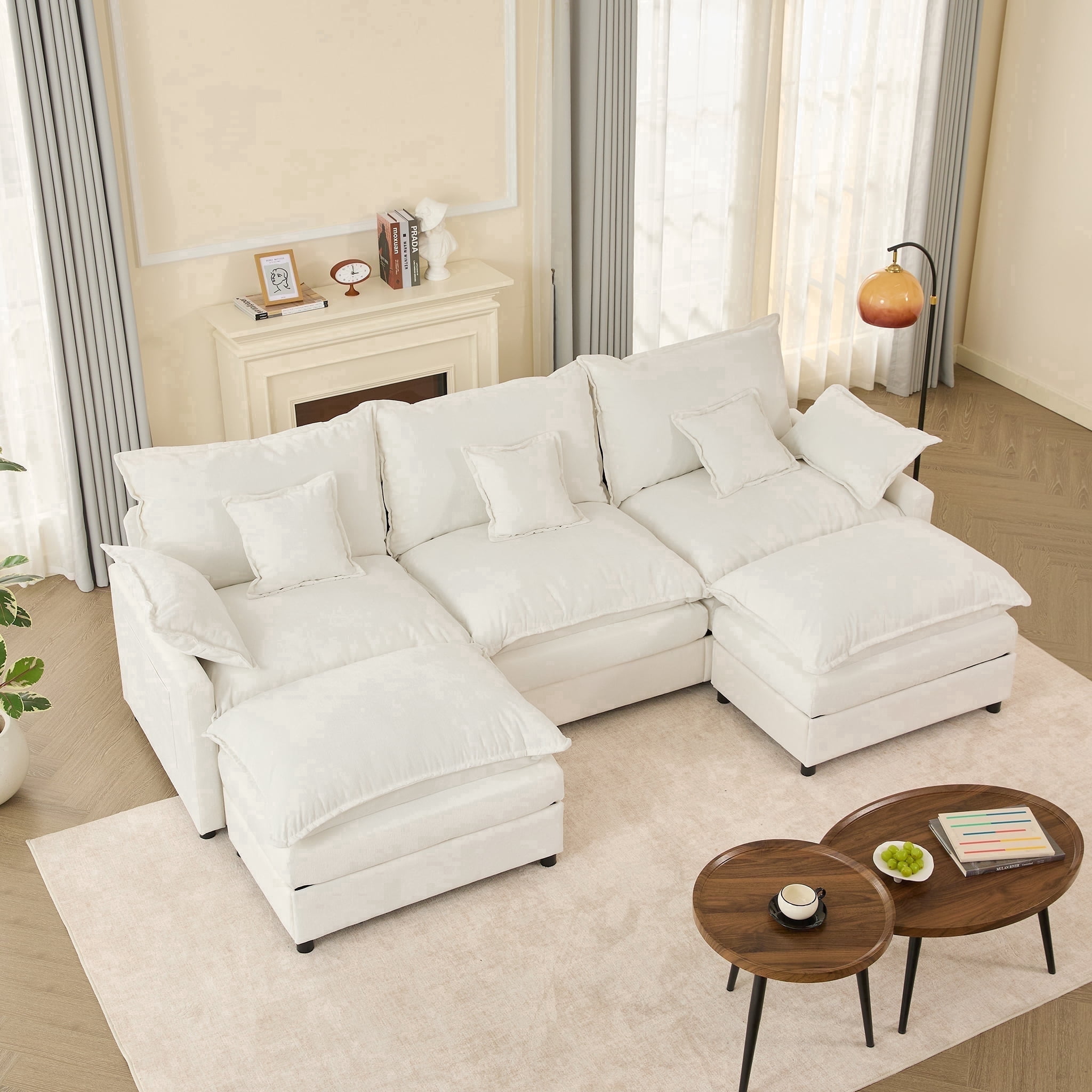 Bigsyy 3 - Seat Sectional Sofa Couch, Comfy Cloud Style, Deep Seat ...