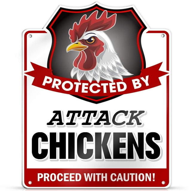 Bigtime Signs Outdoor Funny Chicken Coop Decoration, Attack Chickens ...