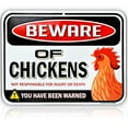 Bigtime Signs Beware of Chickens Metal Warning Sign 9""x12 - Walmart.com