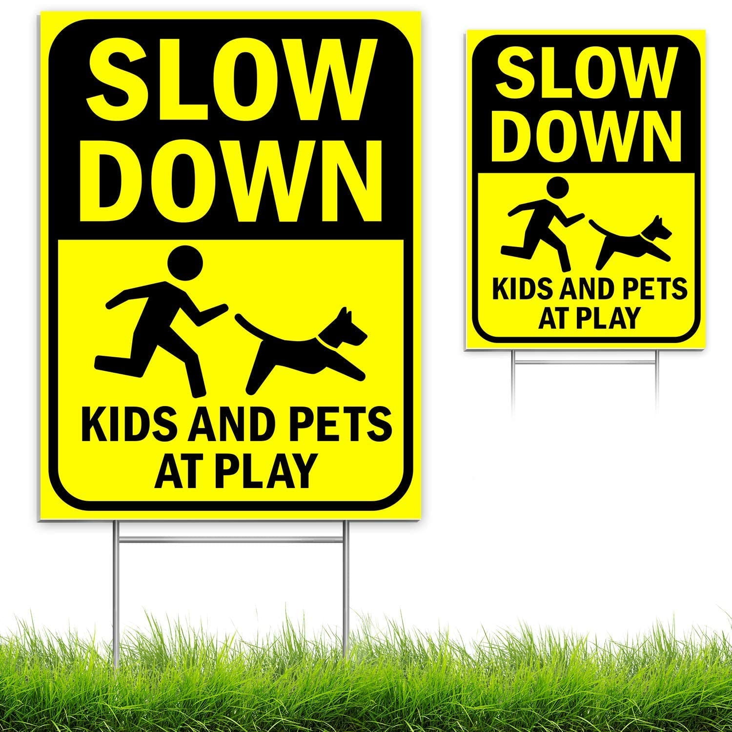 "Bigtime Signs Slow Down Sign - Kids & Pets at Play - Outdoor Signage ...