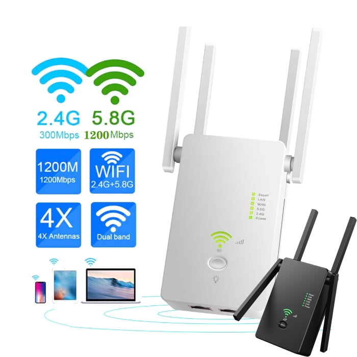 Biguy AC1200 WiFi Booster with Ethernet Port, Dual Band 5G Wireless ...