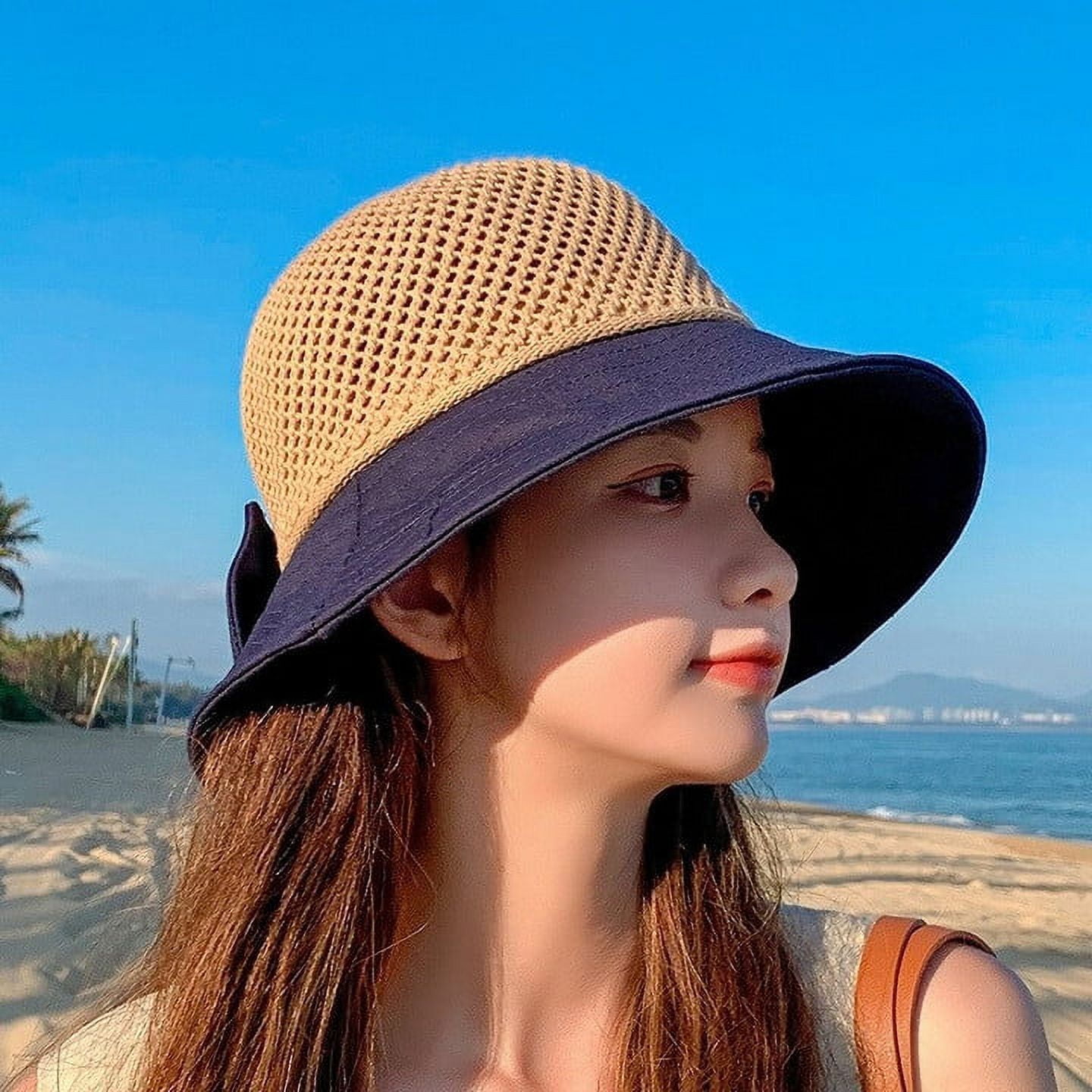 Xkiss Sun Protection Bucket Hat UV Protection Beach Casual Breathable ...