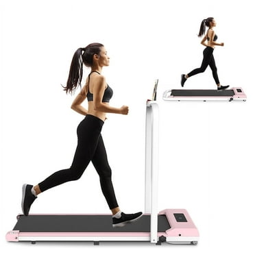 SubSun 2 in 1 Folding Treadmill, Walking Pad with Handle Bar and ...