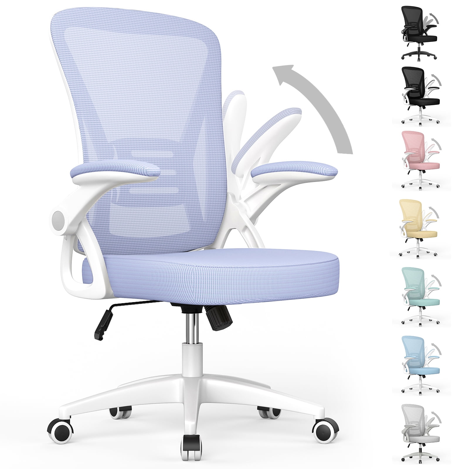 Bigzzia Ergonomic Office Chair, Mid-Back Computer Chair with Adjustable ...