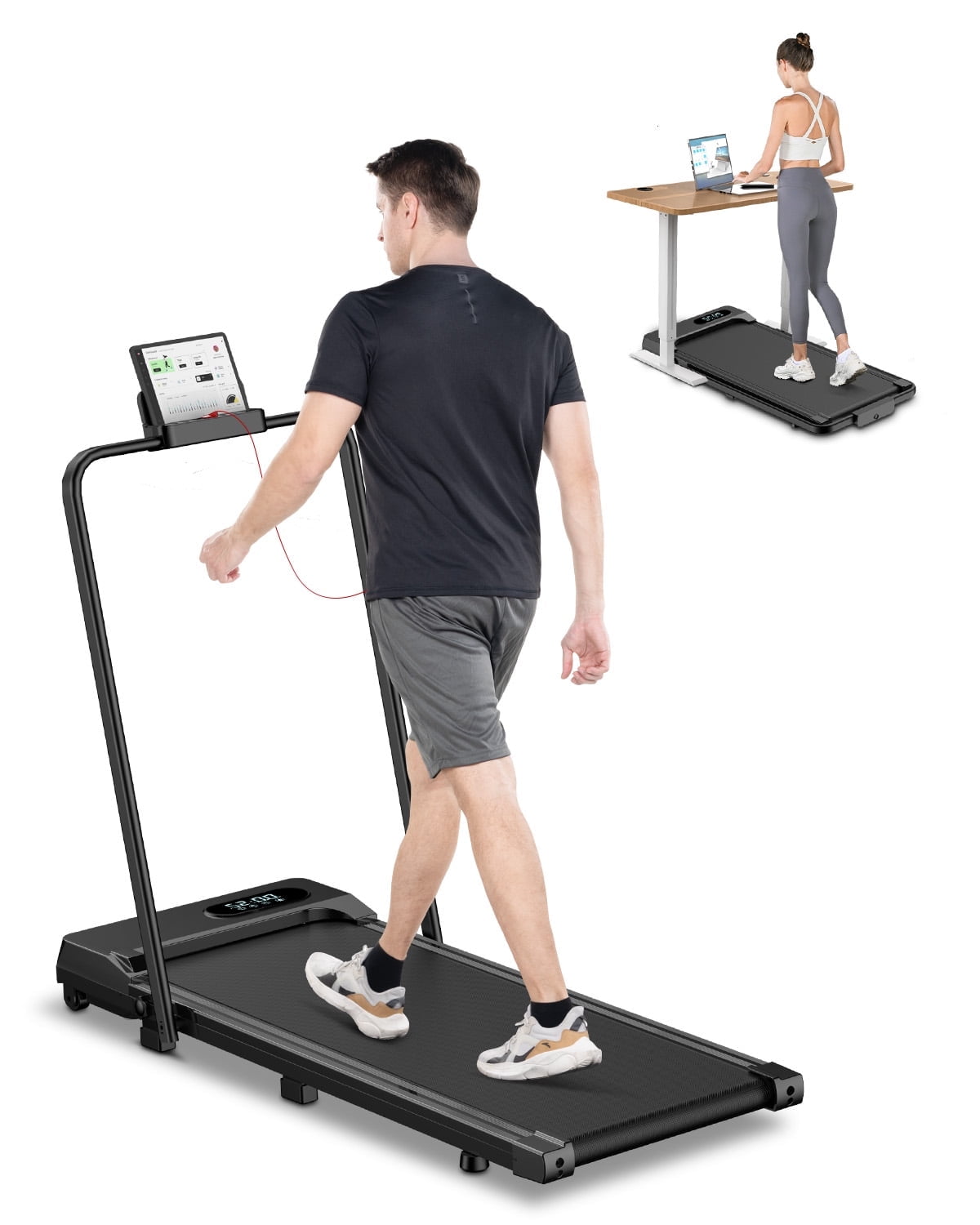 Bigzzia Foldable Walking Pad,2 in 1 Under Desk Treadmill with Remote ... Bigzzia Foldable Walking Pad,2 in 1 Under Desk Treadmill with Remote ...