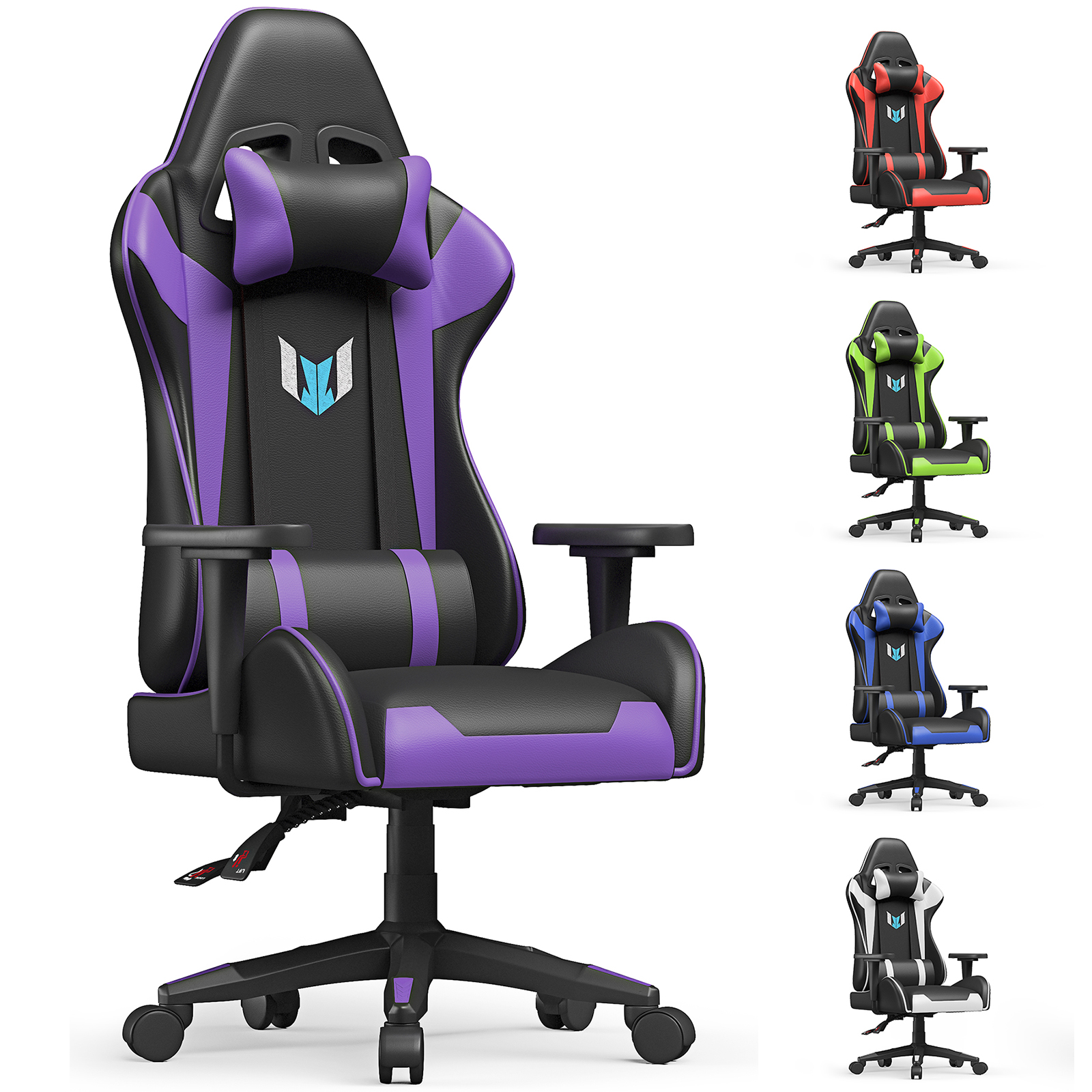MoNiBloom Ergonomic Racing Style Gaming Chair, Adjustable-Height ...
