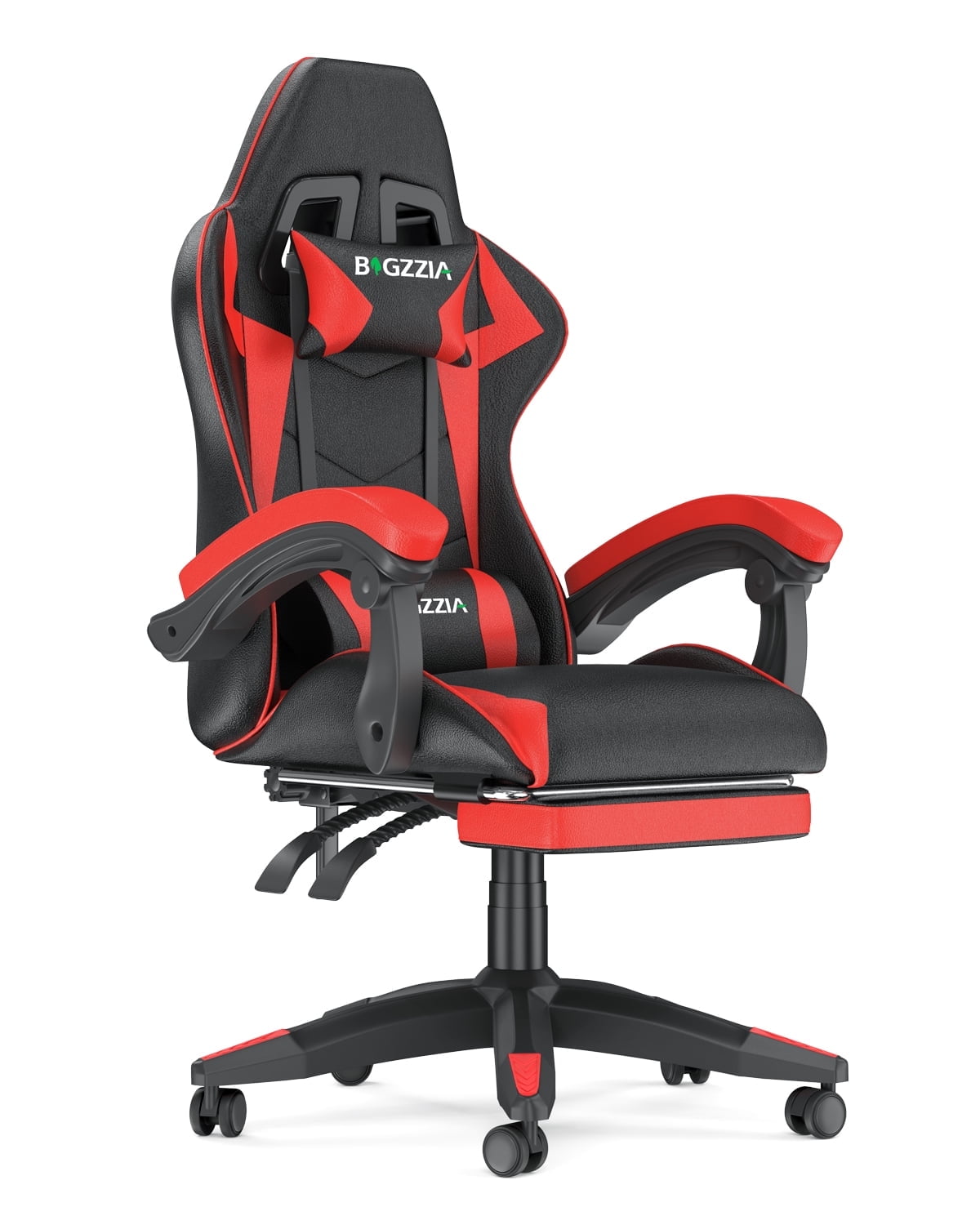 Bigzzia Gamer's High-Back Gaming Chair with Footrest and Adjustable ...