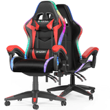 Bigzzia Gamer's Gaming Chair with LED Lights, Ergonomic High Back ...