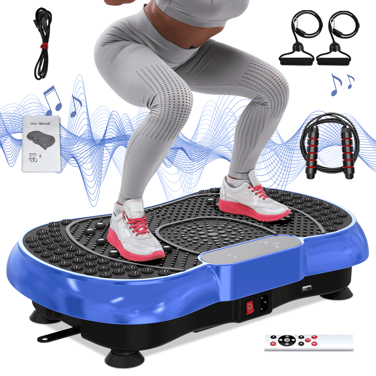 Bigzzia Vibration Plate Exercise Machine, Whole Body Workout Vibration ...