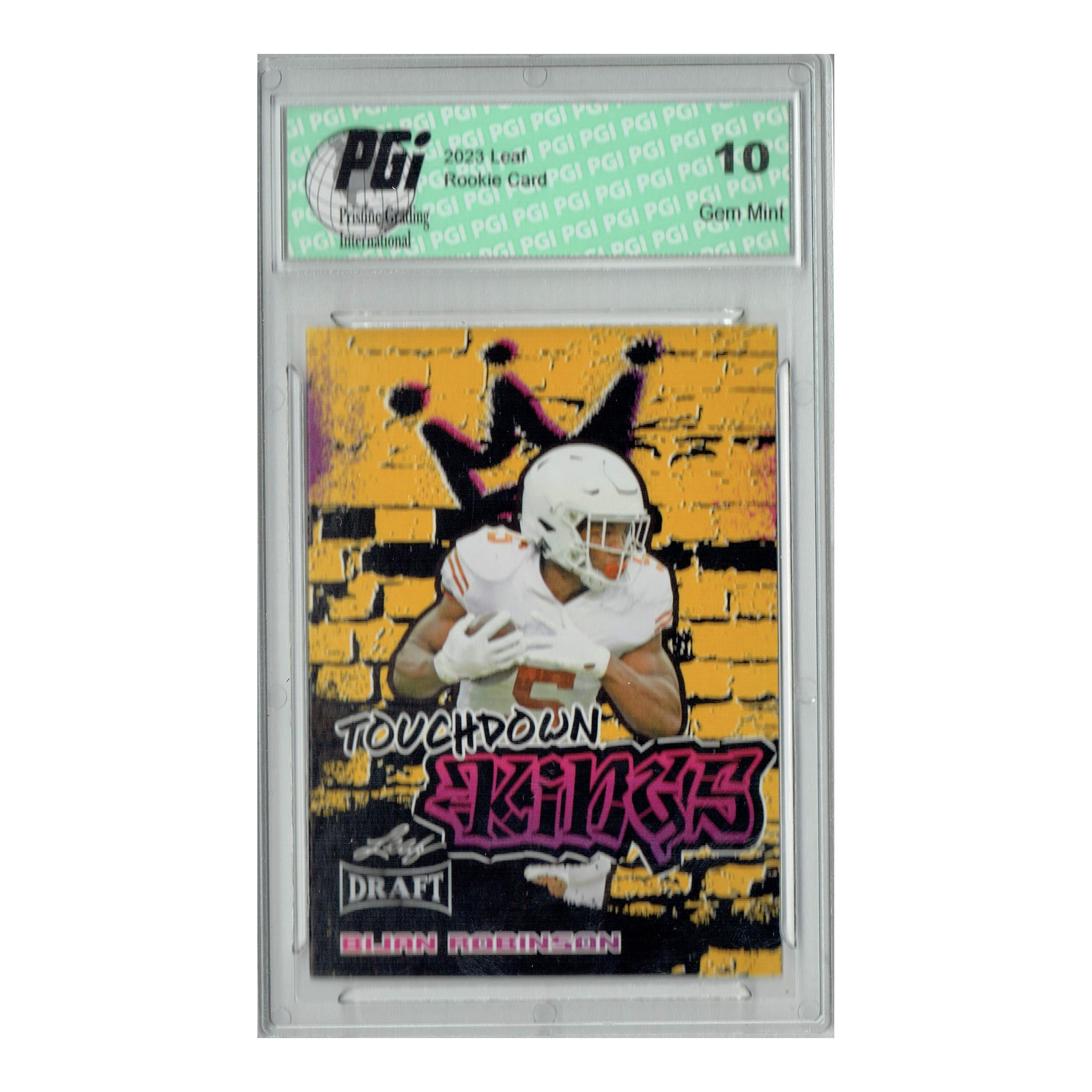 Bijan Robinson 2023 Leaf Football #95 Gold SP TD Kings Rookie Card PGI ...