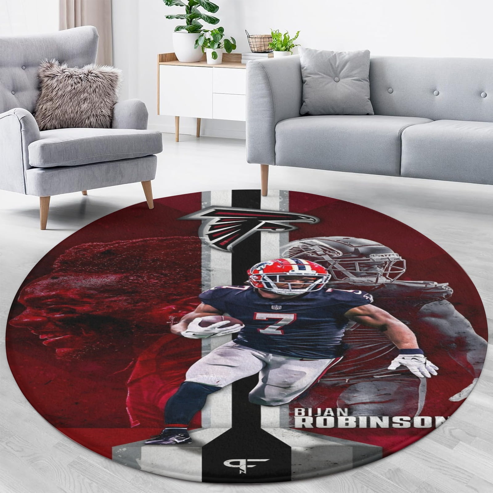 Bijan and Robinson Round Floor Mat– Cozy, Durable, Decor-Ready.80x80cm ...