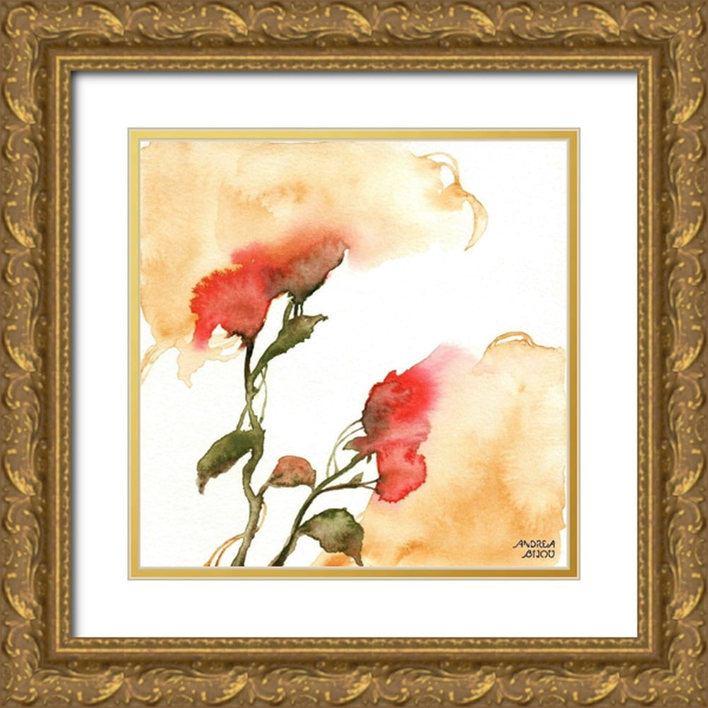 Bijou, Andrea 12x12 Gold Ornate Wood Framed with Double Matting Museum ...