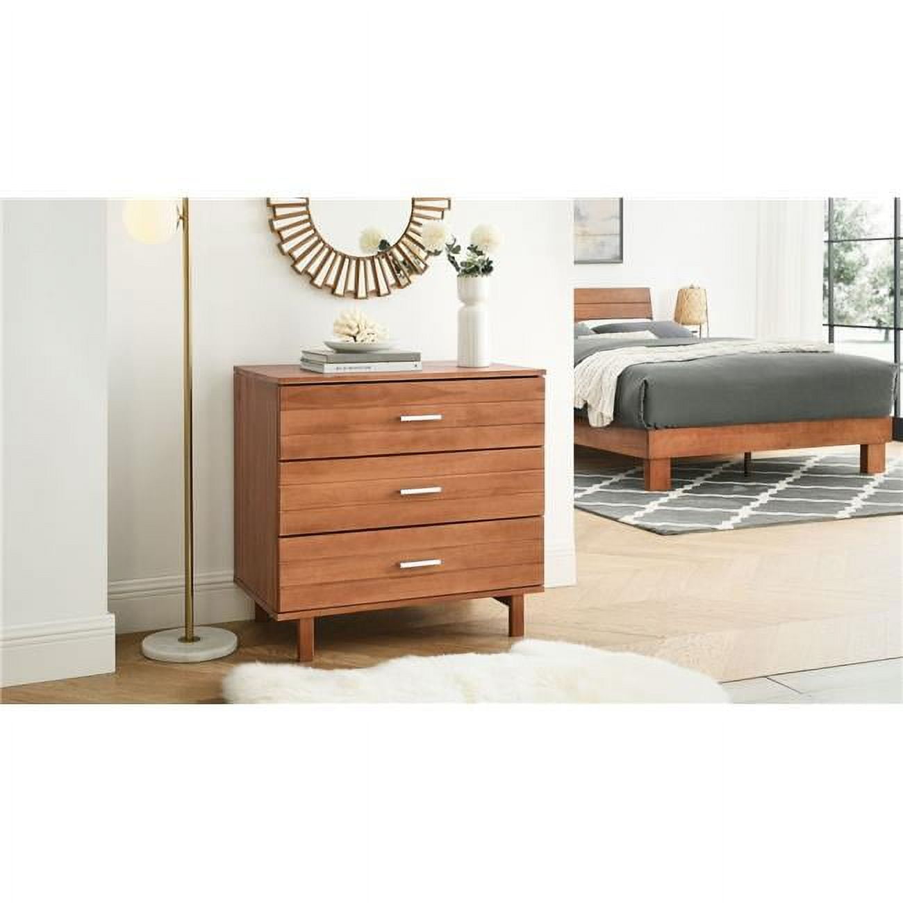 Bika Hom ST1016C Modern Mid Century Solid Wood 3 Drawers Dressers ...