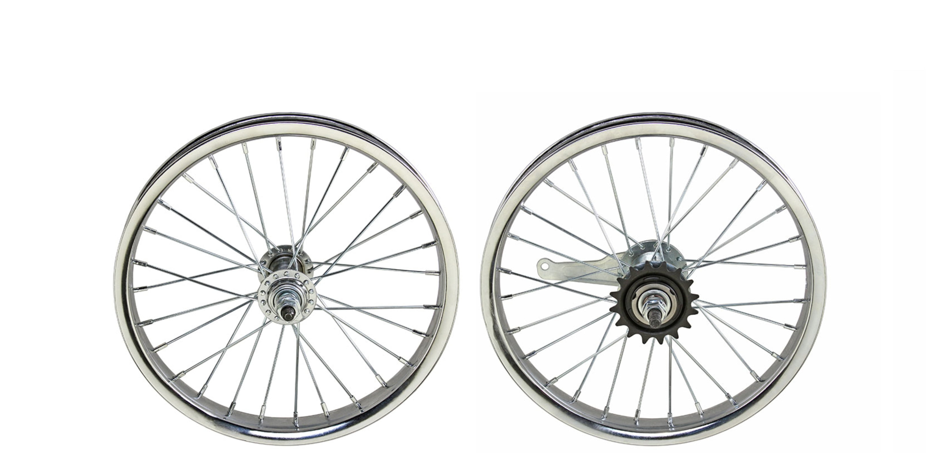 Bike 14 X 32mm Steel Front & coaster Wheel 28 Spoke 14G Chrome 3/8 Axle ...