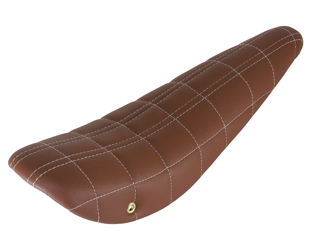 Lowrider Bike Saddle, 20 Inch Banana Seat, Vinyl Brown with White ...