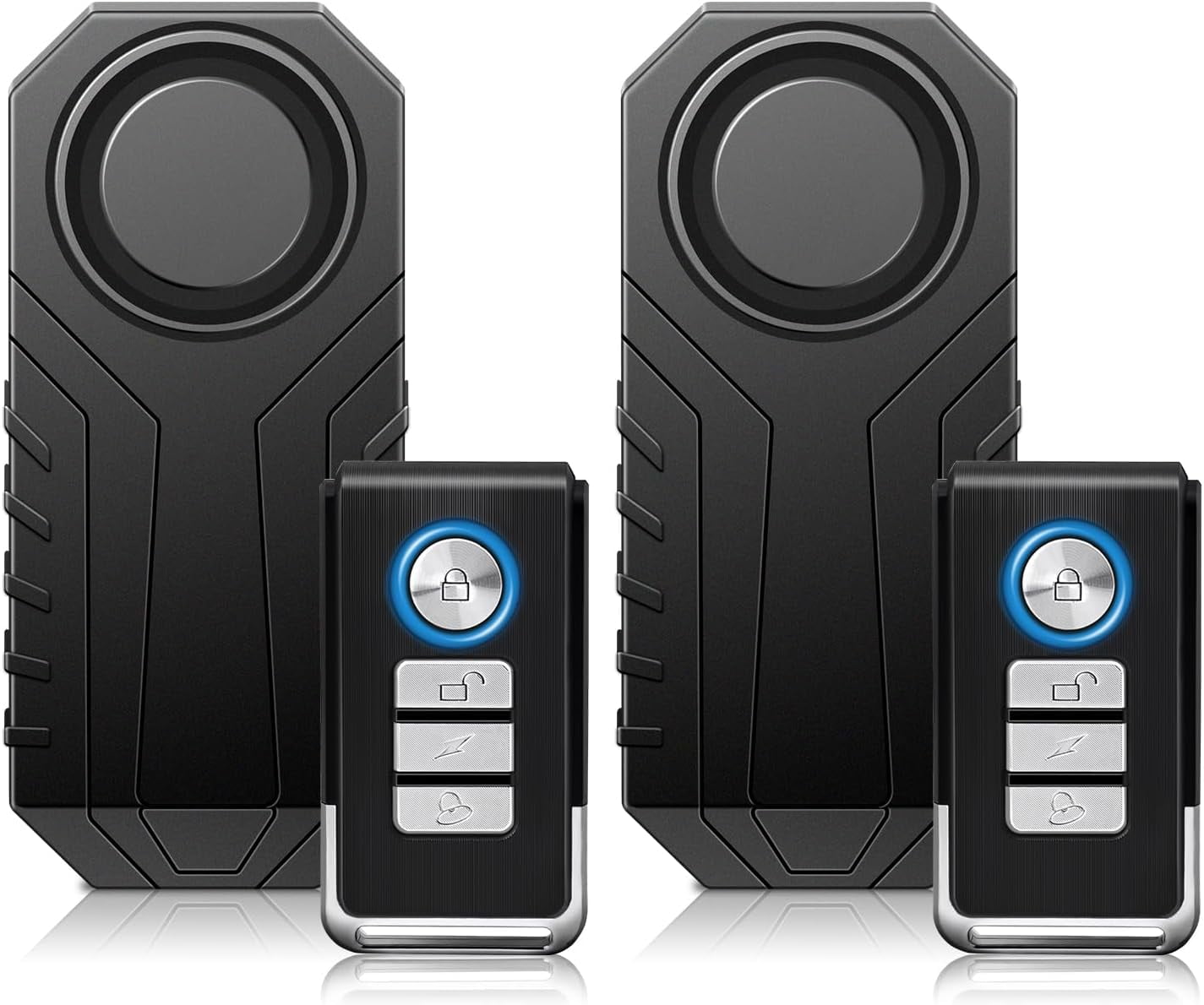 Bike Alarm with Remote 2Pack, 113dB Wireless Vibration Motion Sensor Motorcycle Alarm with ...