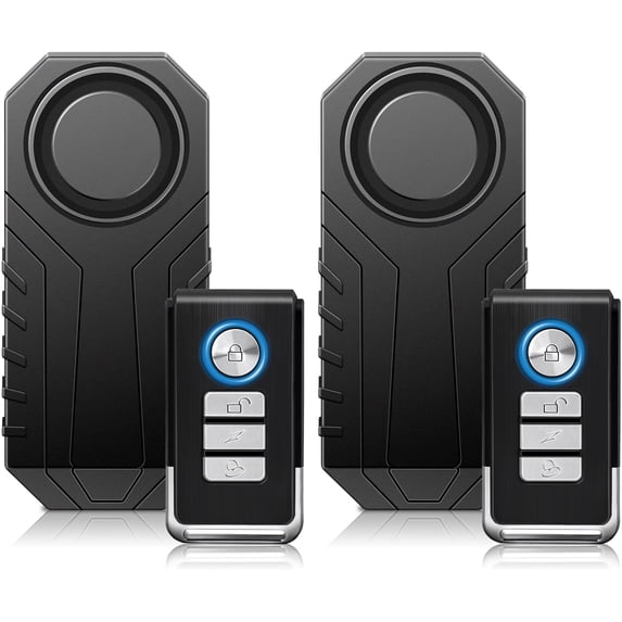 Bike Alarm with Remote 2Pack, 113dB Wireless Vibration Motion Sensor Motorcycle Alarm with ...