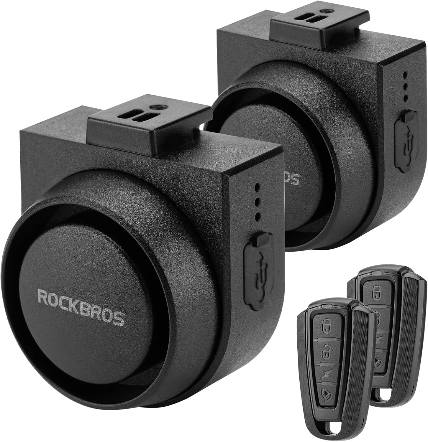 Bike Alarm with Remote 2 Pack, 115dB Anti-Theft Vibration Motorcycle Bicycle Alarm Vehicle ...