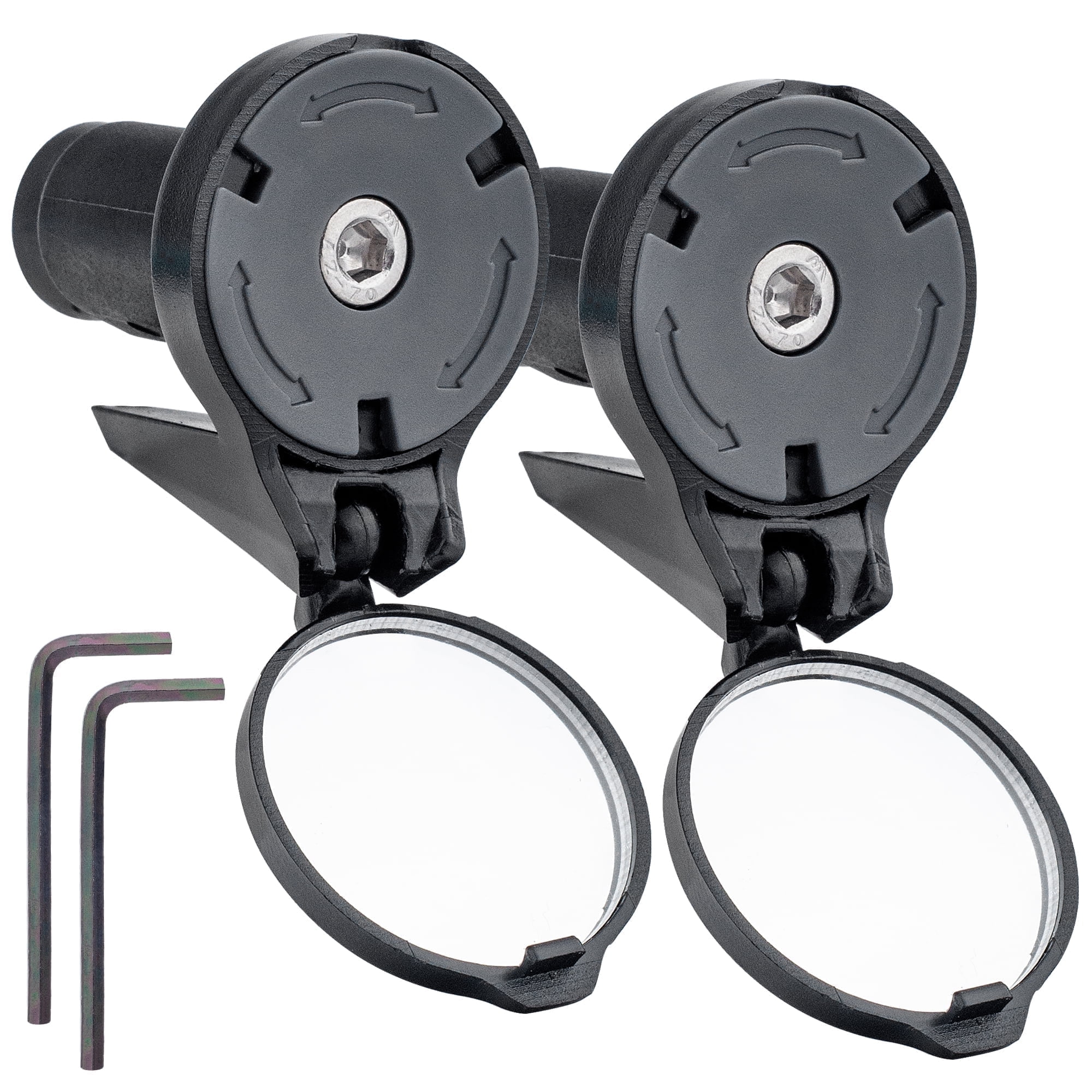 Bike Bar End Rear View Mirror 2 Pack - Adjustable HD Convex Glass ...