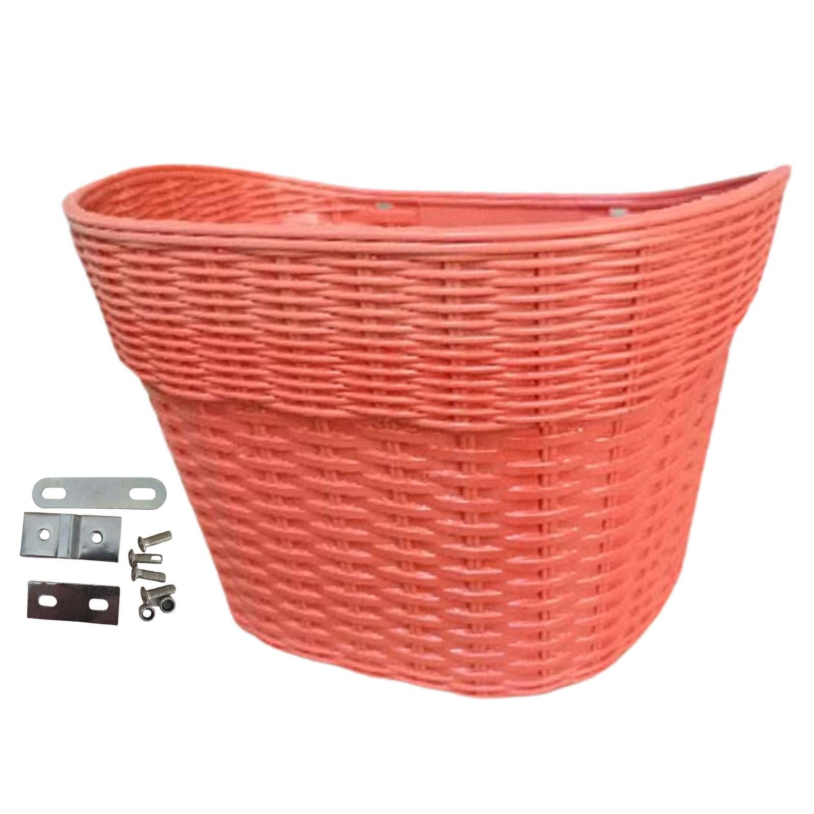 Bike Basket Front Easy to Install Imitation Rattan Detachable Bike ...