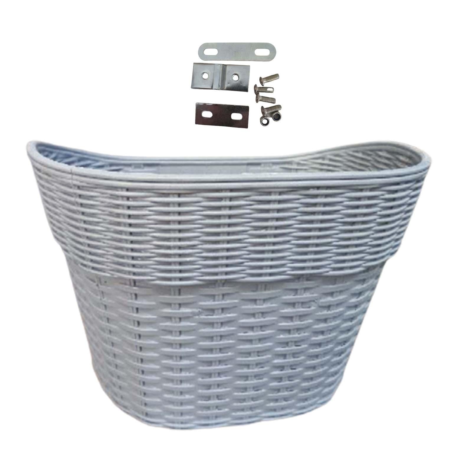 Bike Basket Front Easy to Install Imitation Rattan Detachable Bike ...