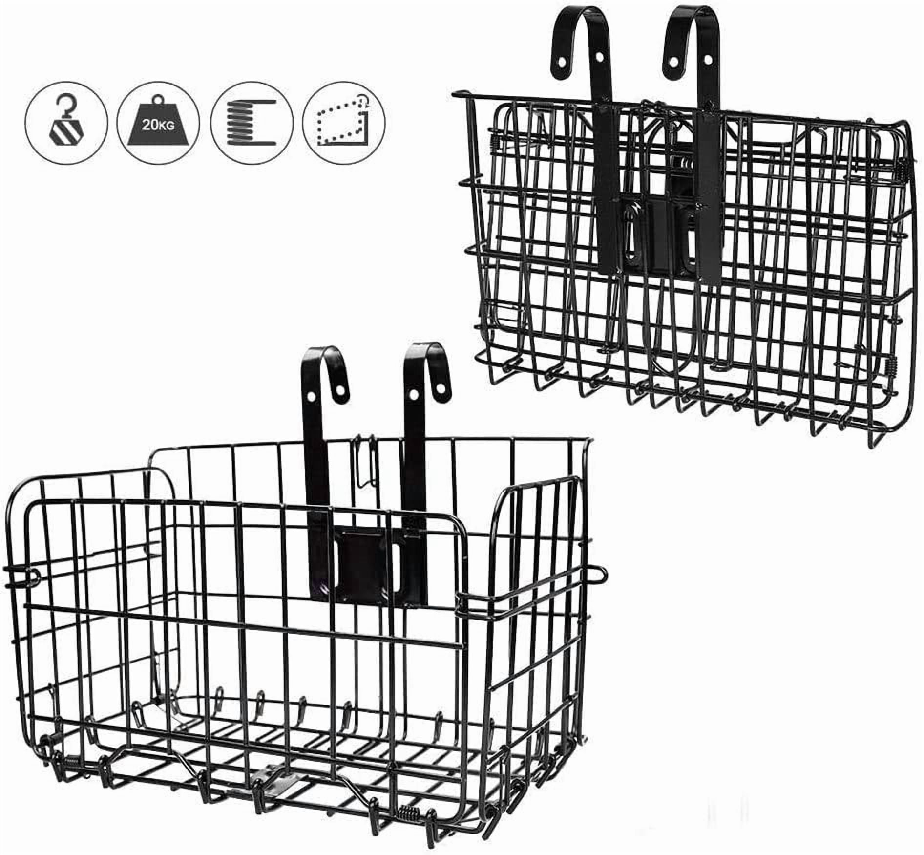 Bike Basket, Front & Rear Bicycle Baskets Foldable Bike Cargo Rack for ...