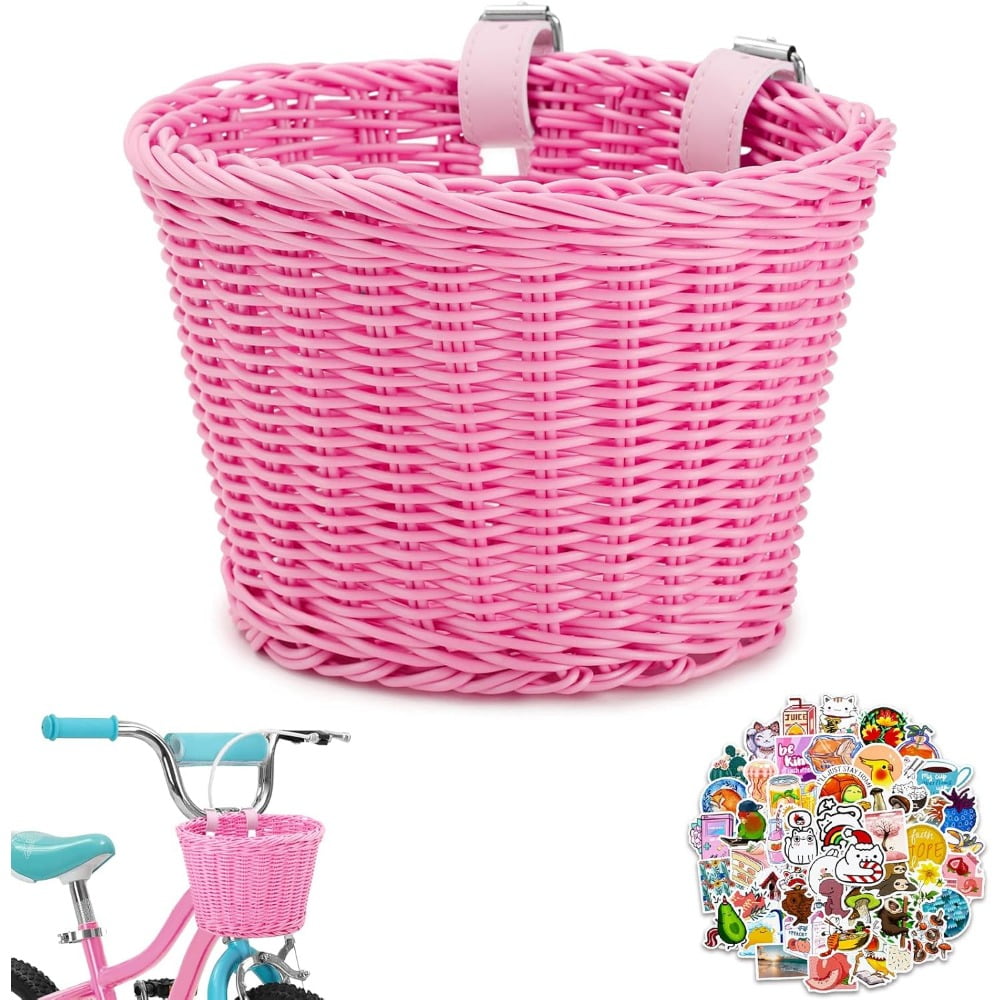 Bike Basket Kids Front,Premium Hand-Woven Rainbow Bicycle Basket,Cute ...