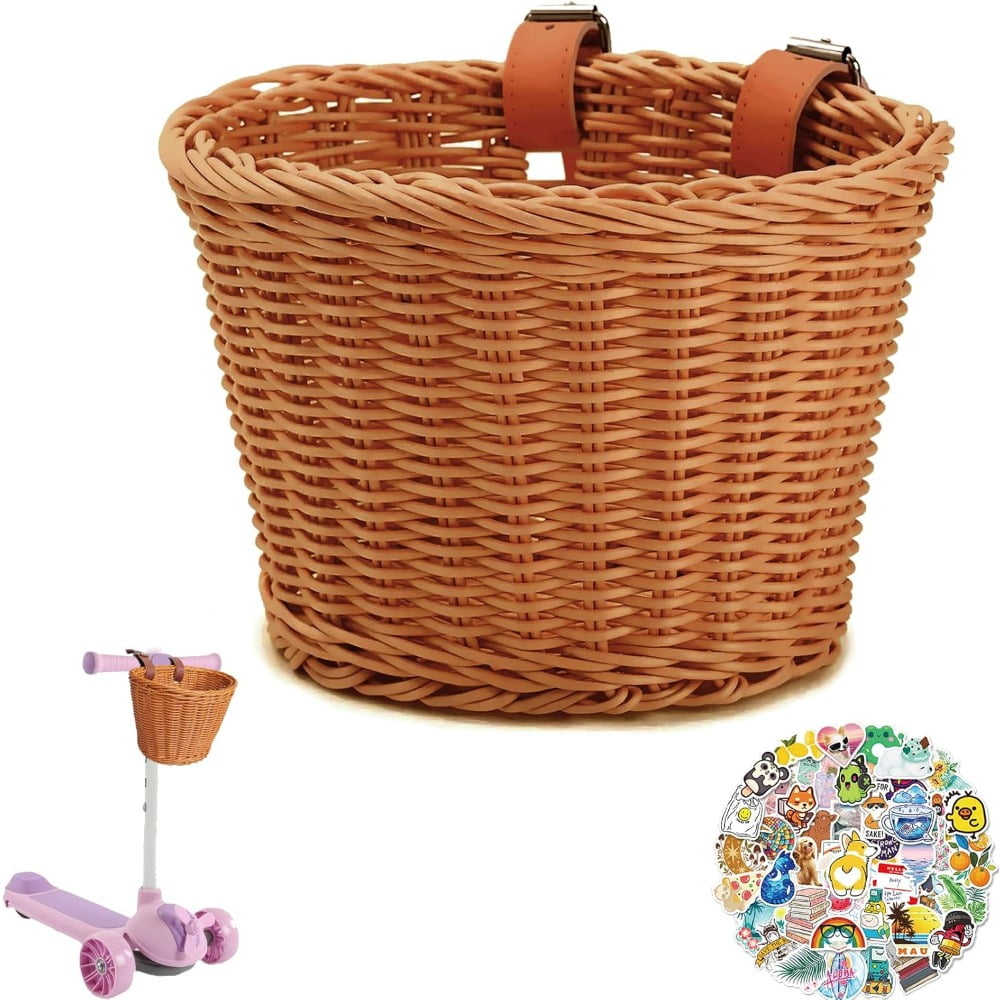 Bike Basket Kids Front,Premium Hand-Woven Rainbow Bicycle Basket,Cute ...