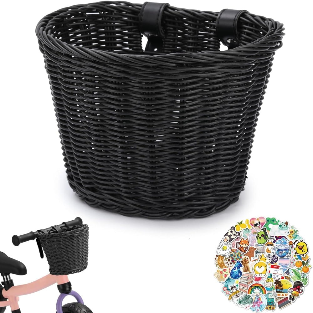 Bike Basket Kids Front,Premium Hand-Woven Rainbow Bicycle Basket,Cute ...