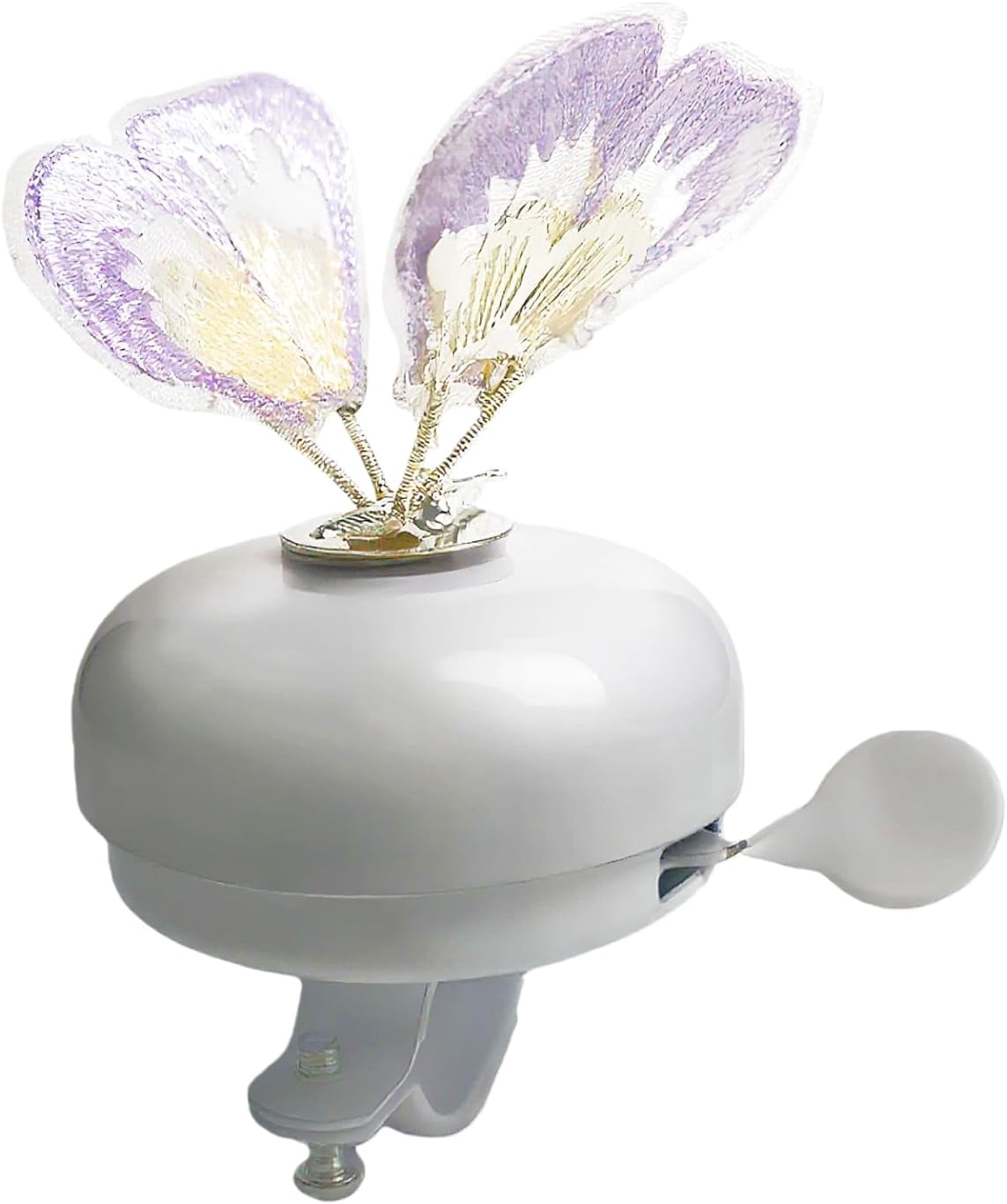 Bike Bell for Kids & Adult Bikes, White Bicycle Bell with Butterfly ...