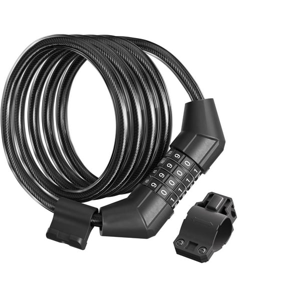 Bike Cable Lock 4 Feet Combination Resettable Coiling Lock for Bikes Strollers, Includes ...