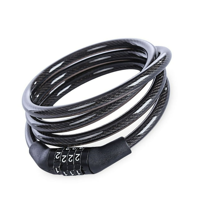 Bike Cable Lock Manganese Steel Chain 4 Digit Password Combination ...